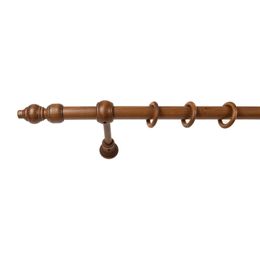 Gardinenstange SN DECO GROUP, L:280cm, braun, Holzwerkstoff, Gardinenstangen, "Filigrano", 28 mm, Holz, verschiedene L&auml;ngen und Farben, Komplettset