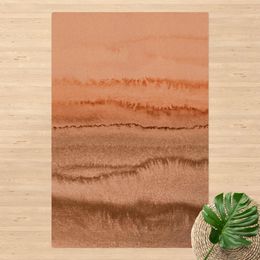 Kork-Teppich - Spiel der Farben Meeresrauschen in Sepia - Illustration braun Aquarell Deko Wohnzimmer Schlafzimmer