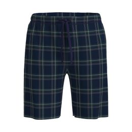 Bugatti Herren Pyjamahose, Gr. 52, blau, Single Jersey, Obermaterial: 100% Baumwolle, Hosen, kurz, kariert, bequem, weich, mit Kordelzug, Baumwolle