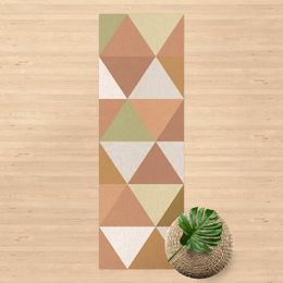 Kork-Teppich - Geometrisches Muster gekippte Dreiecke Gr&uuml;n - Illustration gr&uuml;n Korkmatte Geometrisch Wohnzimmer Schlafzimmer