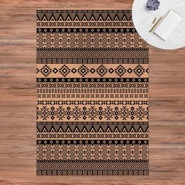 Bilderwelten Kork-Teppich Unifarben schwarz Korkmatte - Ethnomuster Volk der Azteken - Deko Wohnzimmer Schlafzimmer