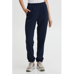 oxmo Damen Stoffhose "Stoffhose OXPearl", blau, Gr. XS, Obermaterial: 48% Modal CMD. 48% Polyester PES. 4% Elasthan EL., Hosen