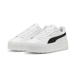 Puma Damen Sneaker "Karmen II Leather Sneakers Damen", Gr. 41, schwarz-wei&szlig;, Obermaterial: Kuhleder, Textil, Synthetik. Futter: Textil. Innensohle: