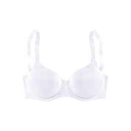 Lascana Damen Minimizer-BH, Gr. 80, wei&szlig;, Microtouch, Obermaterial: 83% Polyamid, 12% Elasthan, 5% Polyester, BHs, mit B&uuml;gel, mit h&uuml;bscher Stickerei
