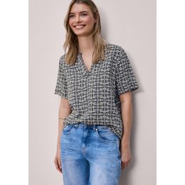 Street One Damen Klassische Bluse, bunt, Gr. 36, Minimalmuster, Stoff, 100% Viskose, Blusen, mit Turn-Up Funktion