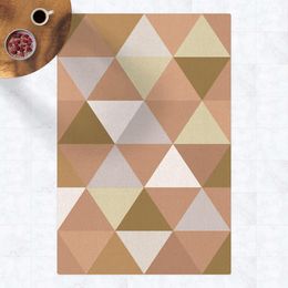 Kork-Teppich - Geometrisches Muster gekippte Dreiecke Gr&uuml;n - Illustration gr&uuml;n Korkmatte Geometrisch Wohnzimmer Schlafzimmer