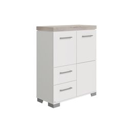 Paidi Highboard Kira, Wei&szlig;, Silbereichen, Kunststoff, 3 F&auml;cher, 2 Schublade(n) Schubladen, 90.9x111.8x39.6 cm, Blauer Engel, Goldenes M, Typenauswahl, Beim&ouml;bel erh&auml;ltlich, stehend, Wohnzimmer, Kommoden & Sideboards, Highboards