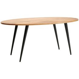 Mid.you Esstisch, Natur, Holz, Metall, Mangoholz, vollmassiv, Holz, oval, konisch, 90x76x175 cm, Esszimmer, Tische, Esstische, Esstische oval