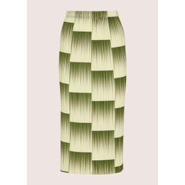 Madeleine Mode MADELEINE Damen Midirock "Midirock Plisseerock mit grafischem Muster", wei&szlig;, Modern, Gr. 34, Obermaterial: 100% Polyester PES., R&ouml;cke,