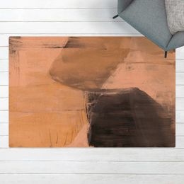 Bilderwelten Kork-Teppich Abstrakt grau originell Korkmatte - Dreiklang mit Tigerauge I - Deko Wohnzimmer Schlafzimmer