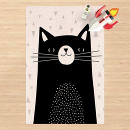 Kork-Teppich - Tierpark mit Mustern - Katze - Illustration weiss Tiere Korkmatte Katze Kinderzimmer Baby M&auml;dchen Jungen