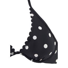 Lascana Damen B&uuml;gel-Bikini-Top "Jada", schwarz-wei&szlig;, Gr. 38, gepunktet, Polyamid, Bikini-Oberteile, mit Muschelkante und Punktedesign