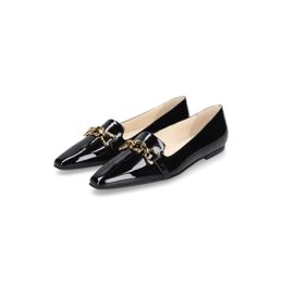Henry Stevens Damen Loafer "Madison HVL", Gr. 41, schwarz, Lackleder, Schuhe, Damen Pump mit Absatz handgefertigt, Lederschuh