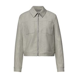 Street One Damen Blouson, beige, Gr. 46, Fischgratmuster, Web, Obermaterial: 54% Baumwolle, 40% Viskose, 6% Elasthan. Futter: 100% Polyester, Jacken,