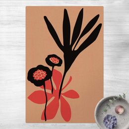 Kork-Teppich - Blumengru&szlig; in Rosa - Illustration rosa Blumen Korkmatte Deko Wohnzimmer Schlafzimmer