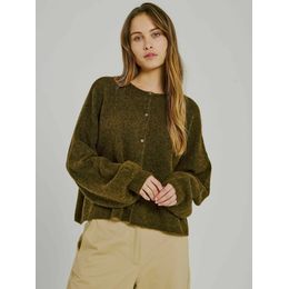 NORR Damen Cardigan "NORR Cardigan Halli"army, Gr. 42, Obermaterial: 32% Alpaka, 32% Wolle, 30% Nylon, 6% Elasthan, Strickjacken