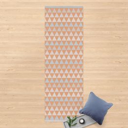 Kork-Teppich - Geometrisches Muster Dreiecke mit Balken - Illustration grau Korkmatte Geometrisch Wohnzimmer Schlafzimmer