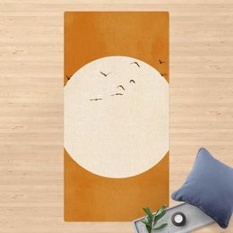 Kork-Teppich - Reise zur ewigen Sonne - Illustration gelb Tiere Aquarell Himmel Wohnzimmer Schlafzimmer