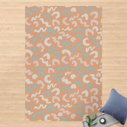 Kork-Teppich - Dicke Pinselstriche Eismeer - Illustration blau Korkmatte Geometrisch Wohnzimmer Schlafzimmer
