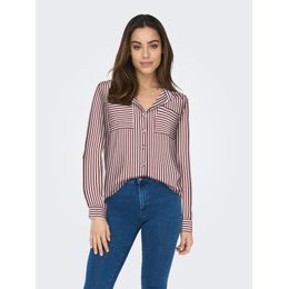 Only Damen Hemdbluse "OnlyASMIN SHIRT L/S WVN NOOS", wei&szlig;, Gr. XS, gestreift, Web, Obermaterial: 100% Viskose, Blusen