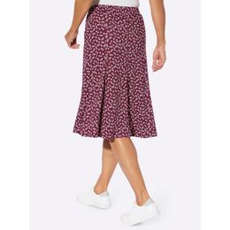 CLASSIC Damen Jerseyrock, wei&szlig;, Gr. 50, bedruckt, gebl&uuml;mt, gemustert, mehrfarbig, 95% Polyester, 5% Elasthan, R&ouml;cke