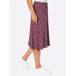 CLASSIC Damen Jerseyrock, wei&szlig;, Gr. 38, bedruckt, gebl&uuml;mt, gemustert, mehrfarbig, 95% Polyester, 5% Elasthan, R&ouml;cke