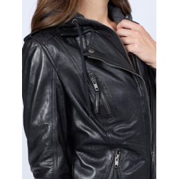 Mustang Damen Lederjacke "31020251", schwarz, Gr. L, Obermaterial: 100% Lammleder; Futter: 60% Baumwolle, 40% Polyester; &Auml;rmelfutter: 100% Polyester;