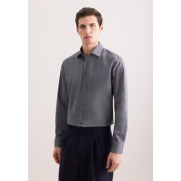 Seidensticker Herren Businesshemd "Schwarze Rose", grau, Gr. 42, unifarben, 100% Baumwolle, Hemden, Shaped 1/1 Kentkragen Uni
