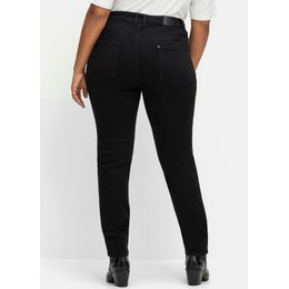 sheego Damen Stretch-Jeansschwarz denim, Gr. 108, unifarben, 68% Baumwolle, 30% Polyester, 2% Elasthan, Jeans