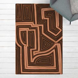 Kork-Teppich - Raus aus dem Labyrinth - Abstrakt braun originell Korkmatte Geometrisch Wohnzimmer Schlafzimmer