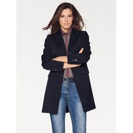 Heine Damen Longblazer "Longblazer", blau, Gr. 42, 64% Polyester, 34% Viskose, 2% Elasthan, Futter:100% Polyester, Blazer