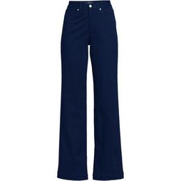 LANDS' END 5-Pocket-Chinos mit weitem Bein, Damen,  Blau, Baumwoll-Mischung, by Lands' End