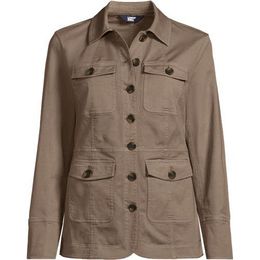 LANDS' END Utility-Jacke, Damen,  Braun, Elasthan/Kunstseide/Lyocell (Viskose), by Lands' End