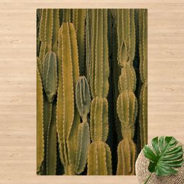 Kork-Teppich - Kaktus Wand - Tropisch gr&uuml;n Korkmatte Deko Wohnzimmer Schlafzimmer