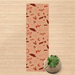 Kork-Teppich - Gezeichnete Freiformen Feuer - Illustration braun Korkmatte Geometrisch Wohnzimmer Schlafzimmer