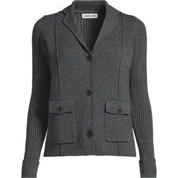 LANDS' END Baumwoll-Blazer DRIFTER, Damen,  Grau, Baumwolle, by Lands' End