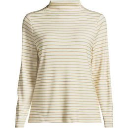 LANDS' END Softes Stehbund-Shirt, Damen,  Wei&szlig;, Elasthan/Viskose/Viskose-Mischung, by Lands' End