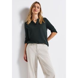 Street One Damen T-Shirt, gr&uuml;n, Gr. 34, unifarben, Web, 100% Baumwolle, Shirts, aus reiner Baumwolle