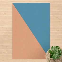 Kork-Teppich - Einfaches Azurblaues Dreieck - Unifarben t&uuml;rkis Korkmatte Geometrisch Wohnzimmer Schlafzimmer