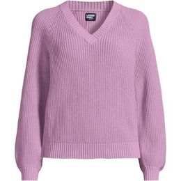 LANDS' END Baumwollpullover DRIFTER mit Ballon&auml;rmeln, Damen,  Pink, Baumwolle, by Lands' End