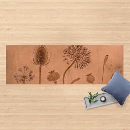 Kork-Teppich - Growing Old - Vintage beige Korkmatte Pflanzen Wohnzimmer Schlafzimmer
