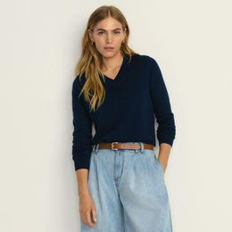 LANDS' END Pullover aus Baumwolle/Seidenmix, Damen,  Blau, Baumwolle/Seide/Nylon, by Lands' End