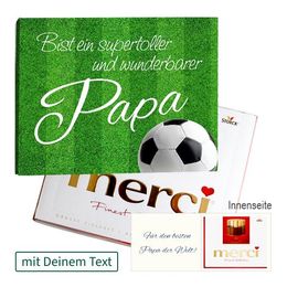 Pers&ouml;nliche Gru&szlig;karte mit Merci: Wunderbarer Papa (250 g)