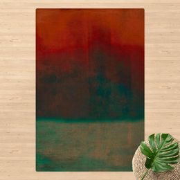 Kork-Teppich - Zuhause am Meer - Abstrakt rot originell Korkmatte Deko Wohnzimmer Schlafzimmer