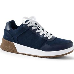 LANDS' END Leder-Sneaker, Herren,  Blau, Polyester/Leder/Gummi, by Lands' End