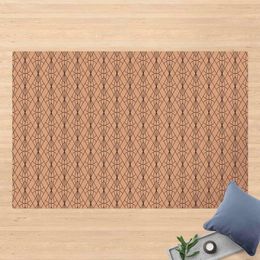 Kork-Teppich - Art Deco Diamant Muster in Schwarz XXL - Vintage schwarz Korkmatte Geometrisch Wohnzimmer Schlafzimmer