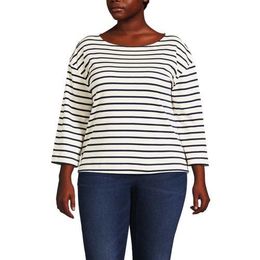 LANDS' END Supima&reg; Shirt mit 3/4-Glocken&auml;rmeln, Damen,  Wei&szlig;, Baumwolle, by Lands' End