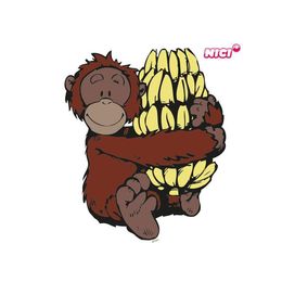 Wandtattoo Kinderzimmer NICI Affe Orang Utan Babyzimmer Wandsticker Baby, Junge & M&auml;dchen Kinder Wandaufkleber in S-XXL