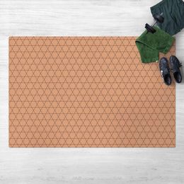 Kork-Teppich - Einfaches Rautenmuster - modern schwarz weiss Korkmatte Geometrisch Wohnzimmer Schlafzimmer