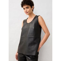 bonprix Tanktop mit Vorderseite aus Lammnappa-Leder, schwarz, Gr.36, elegantes Premium Tanktop, Vorderseite aus Lammnappa-Leder, aus Nappaleder